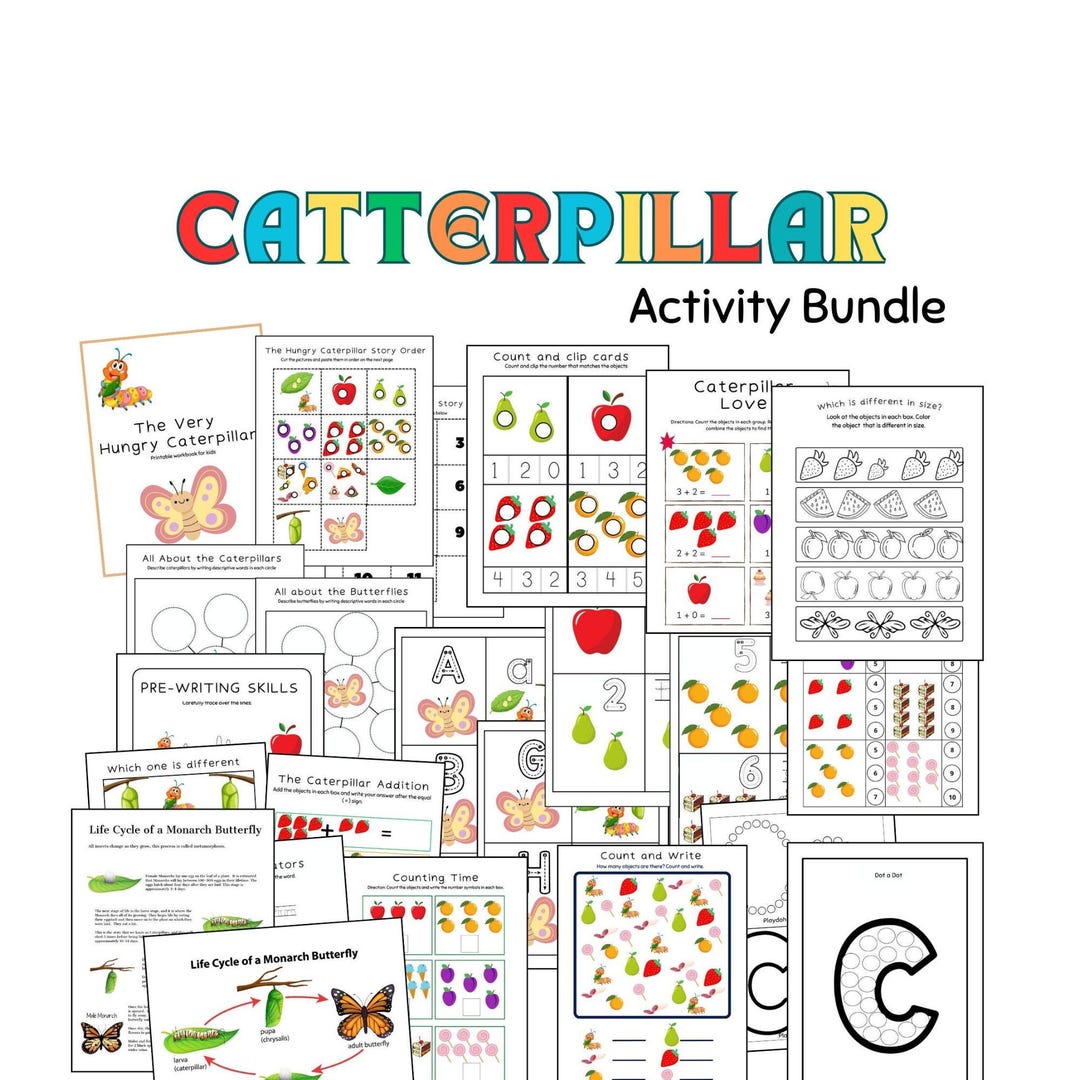 Caterpillar Theme Learning Pack for Preschool Kindergarten Printable ...