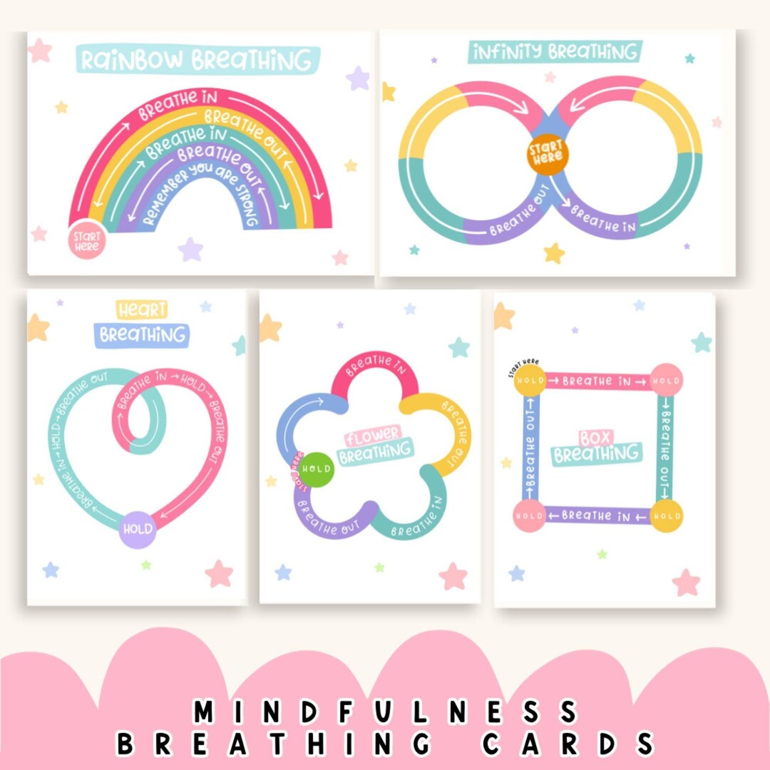 Kids Breathing Cards Kids Mindfulness Cards Coping Skills Coping ...