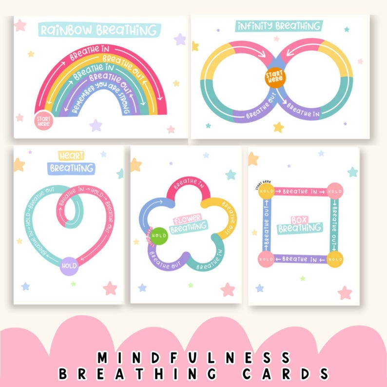 Kids Breathing Cards Kids Mindfulness Cards Coping Skills Coping ...