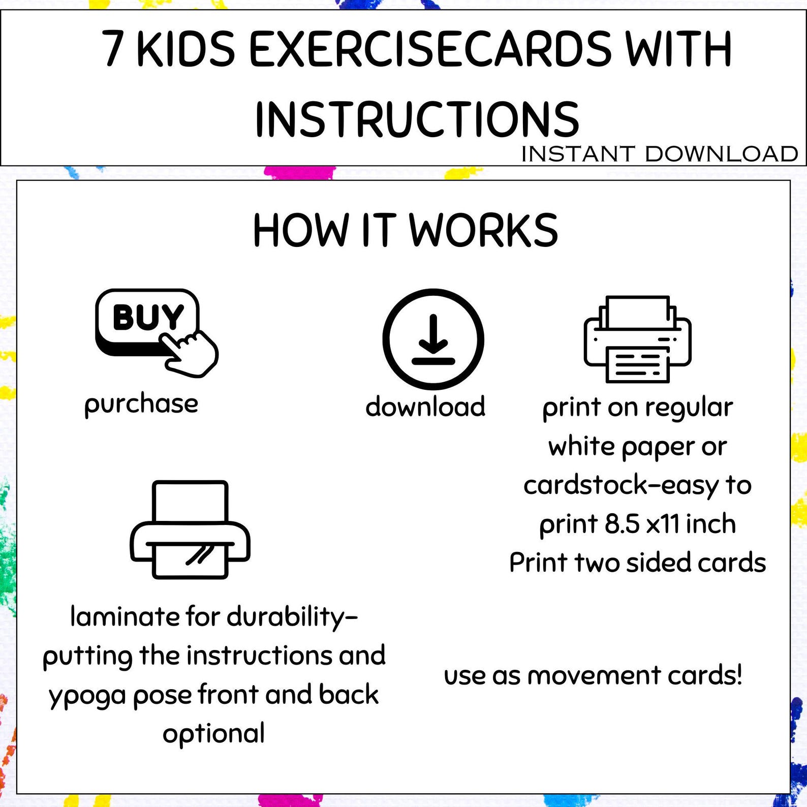 Kids Exercise Cards: Movement & Brain Breaks (printable) - Etsy