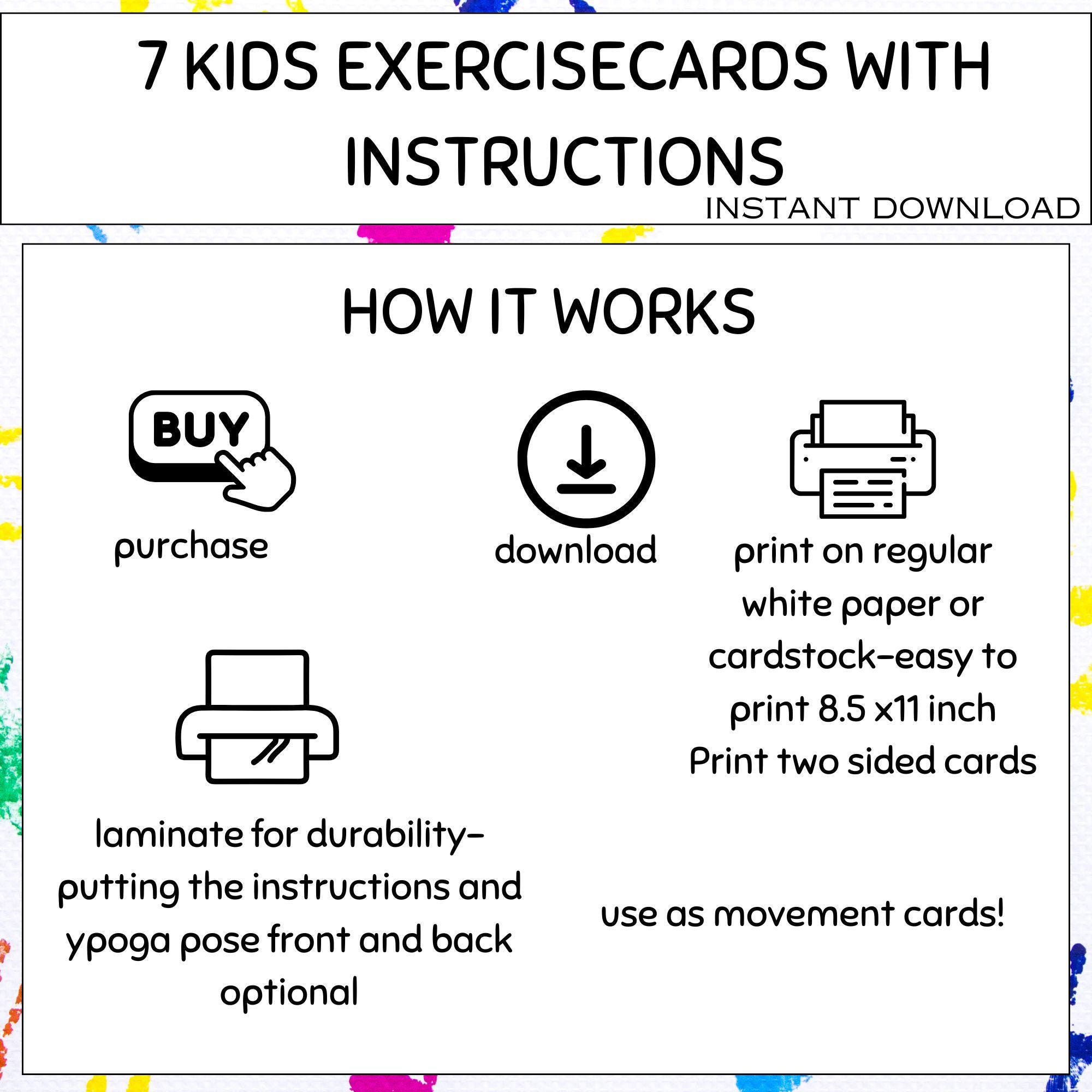 Kids Exercise Cards: Movement & Brain Breaks (printable) - Etsy