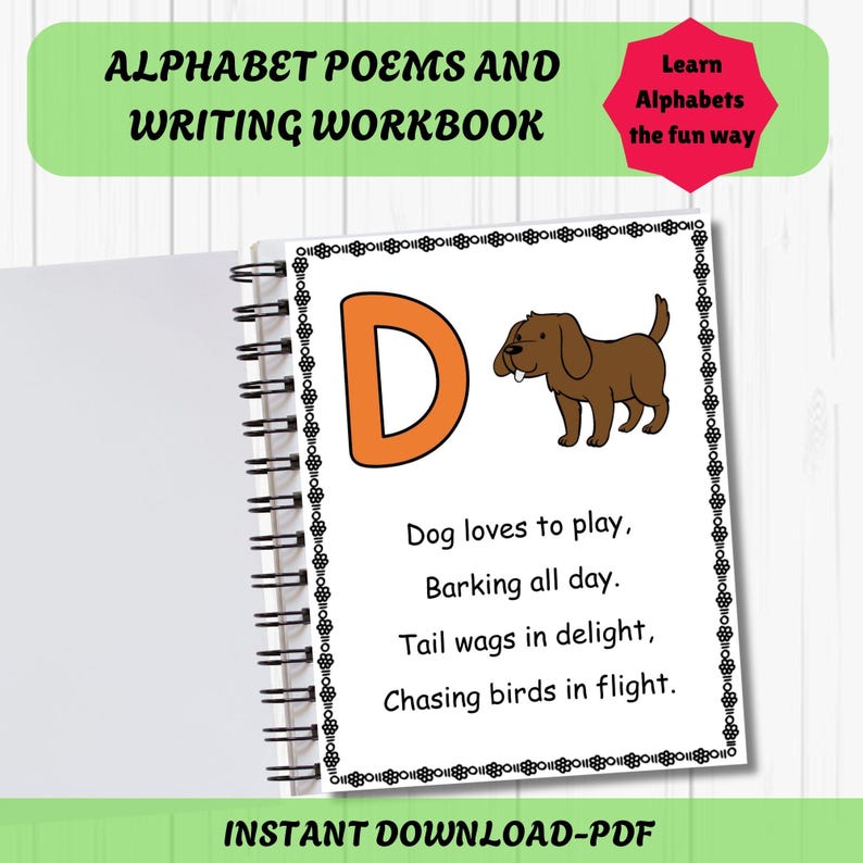 ABC Phonics Tracing Cards: Alphabet Poems, Handwriting Practice ...