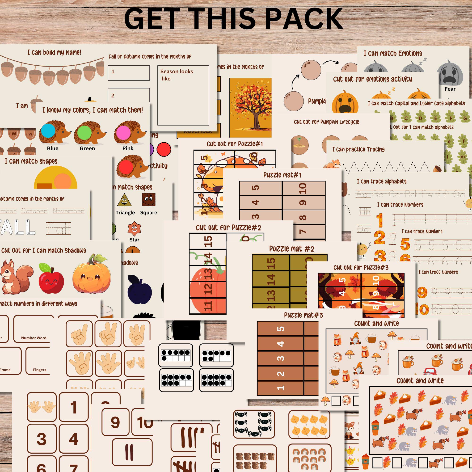 Fall Busy Book Printable Quiet Book Homeschool Learning Materials ...
