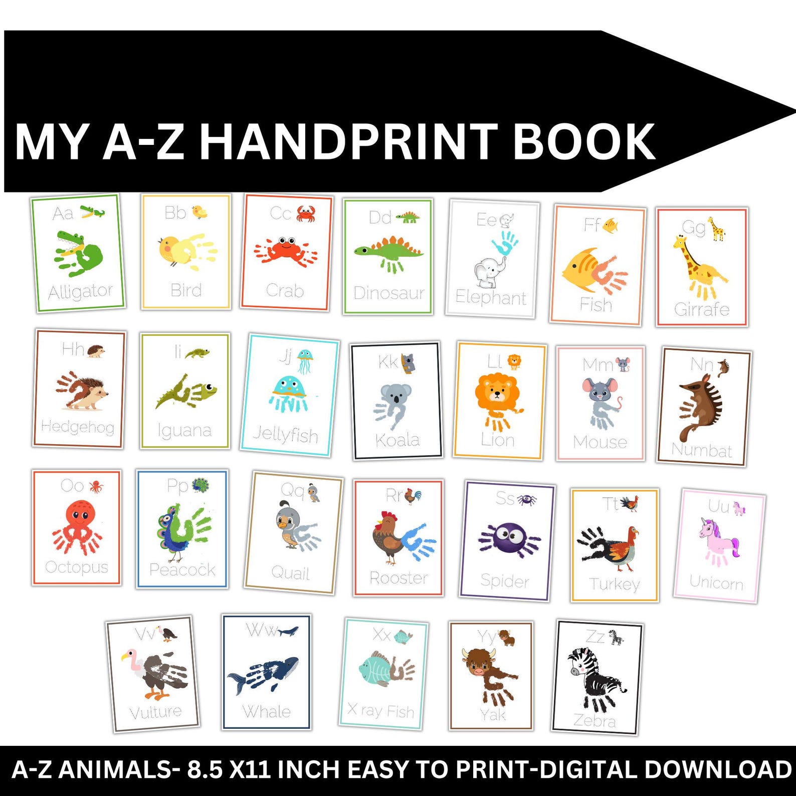 Alphabet Handprint Craft Alphabet Craft Alphabet Handprint Book Animal ...