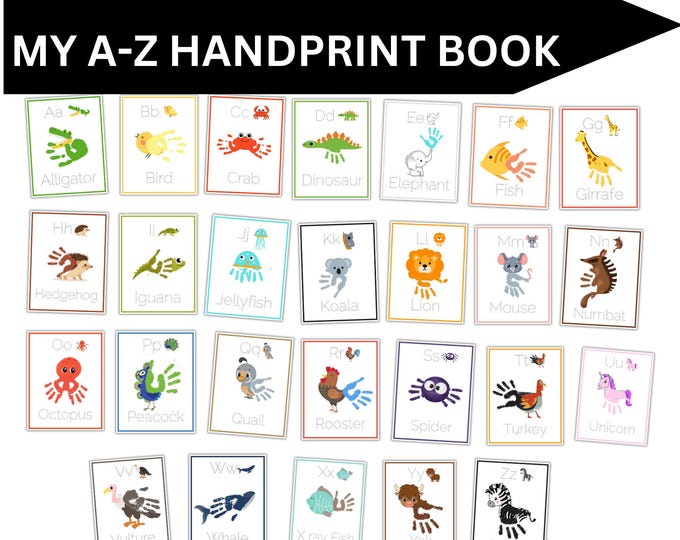Alphabet Handabdruck Handwerk | Alphabet Handwerk | Alphabet ...