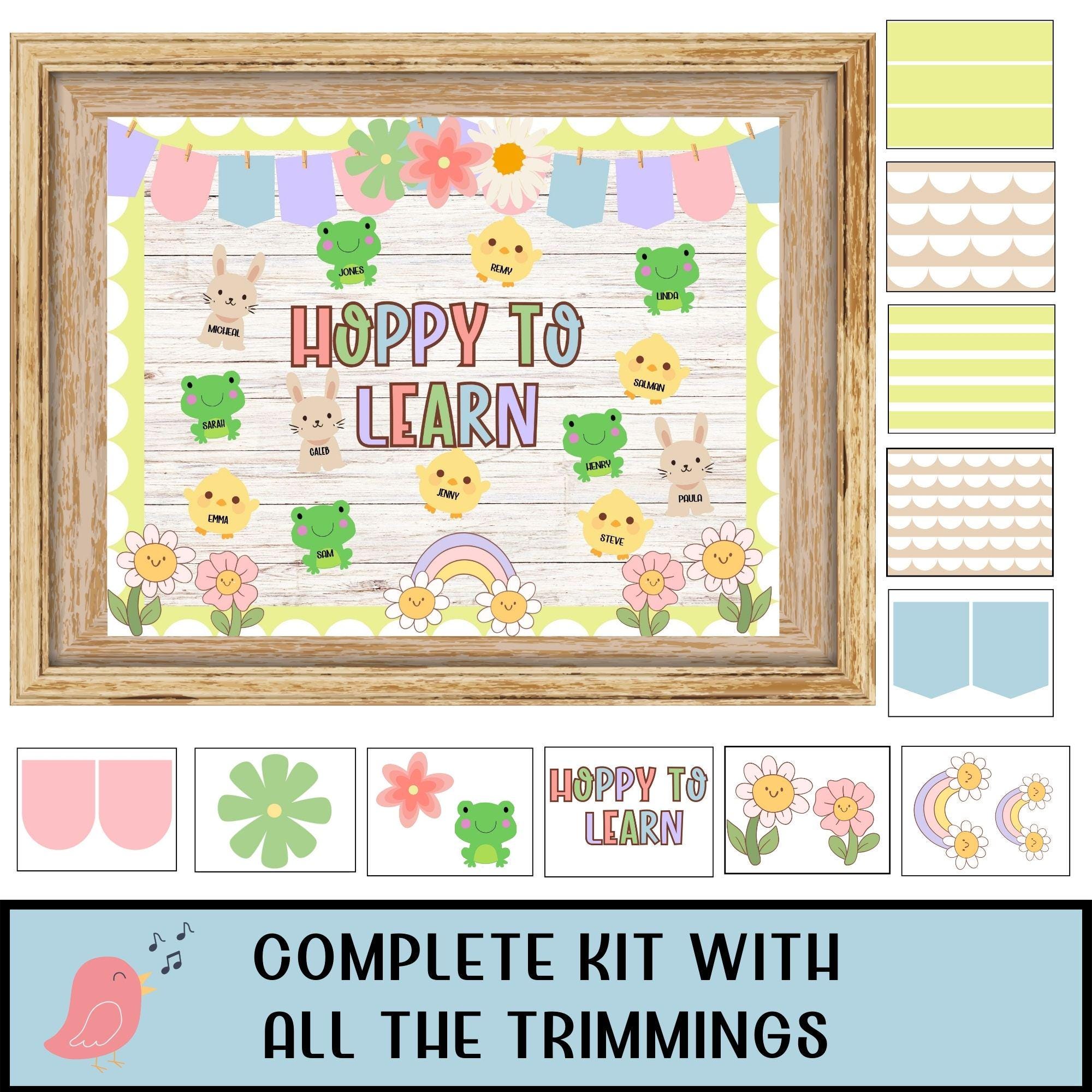 Spring Bulletin Board Kit | Printable Classroom Decor | March & April ...