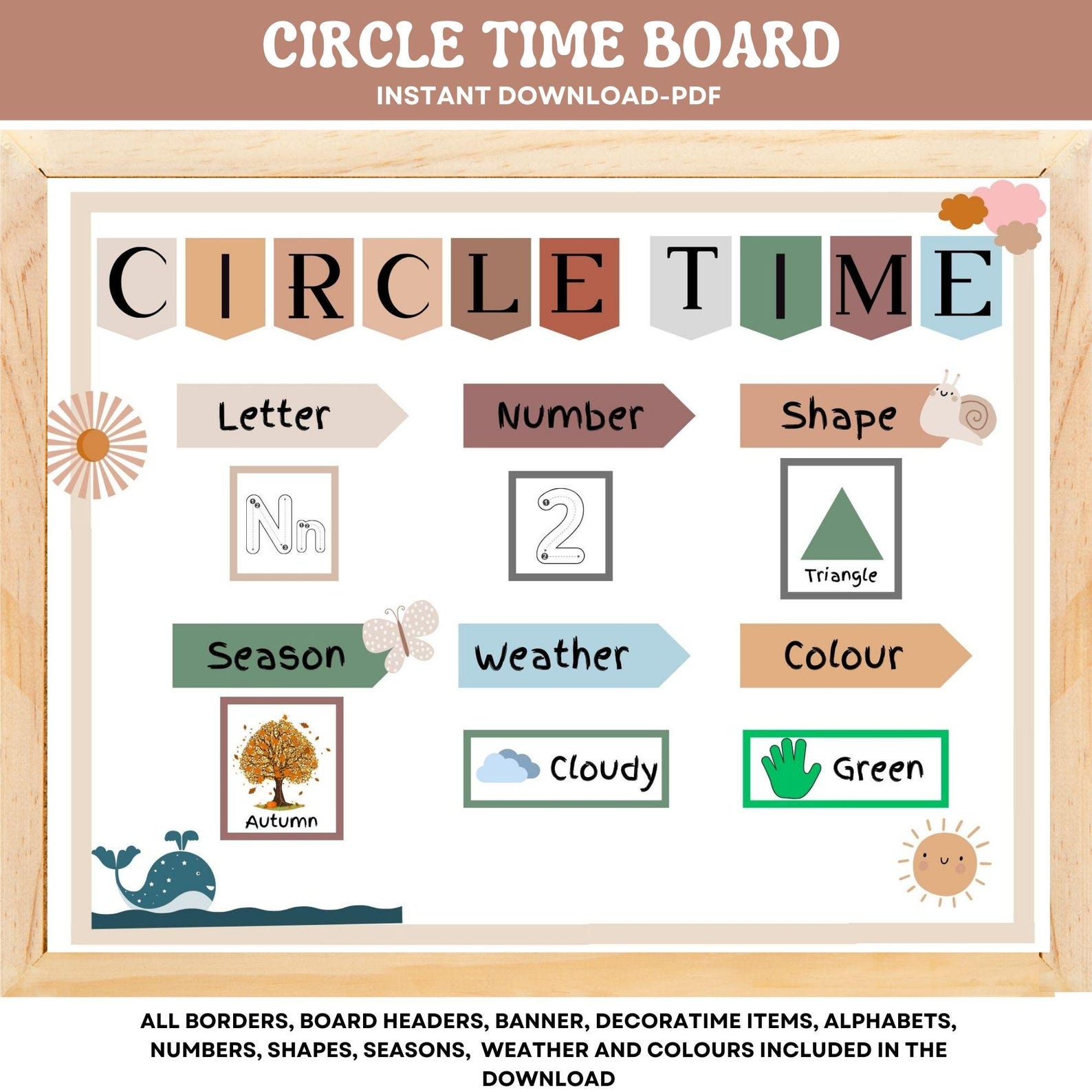 Circle Time Board Daycare Learning Preschool Homeschool Focus Board ...