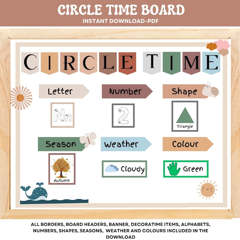 Circle Time Board Daycare Learning Preschool Homeschool Focus Board ...