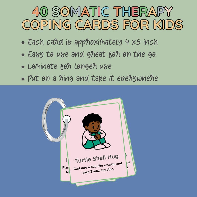 40 Somatic Therapy Coping Skills Cards for Kids | Polyvagal and ...