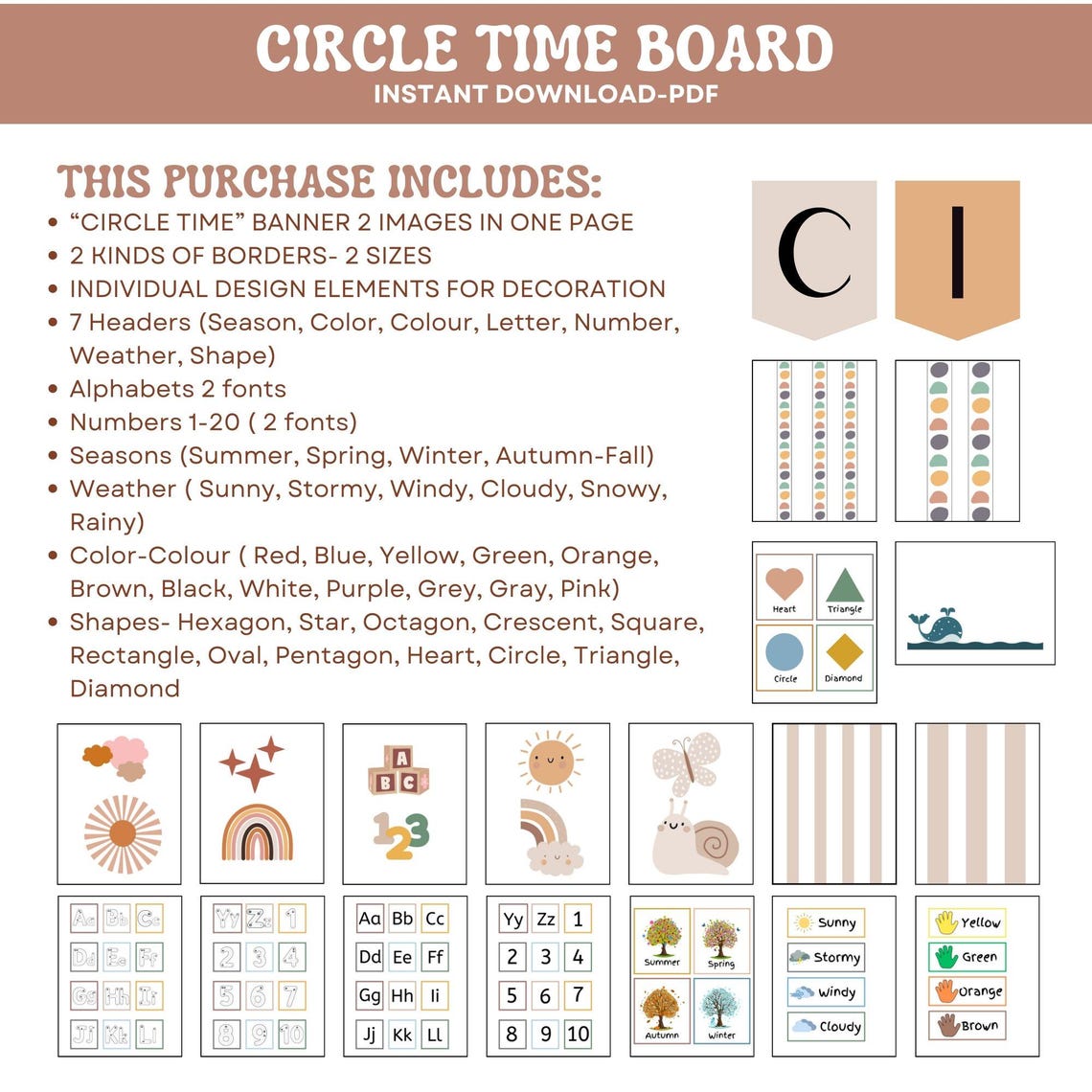 Circle Time Board Daycare Learning Preschool Homeschool Focus Board ...