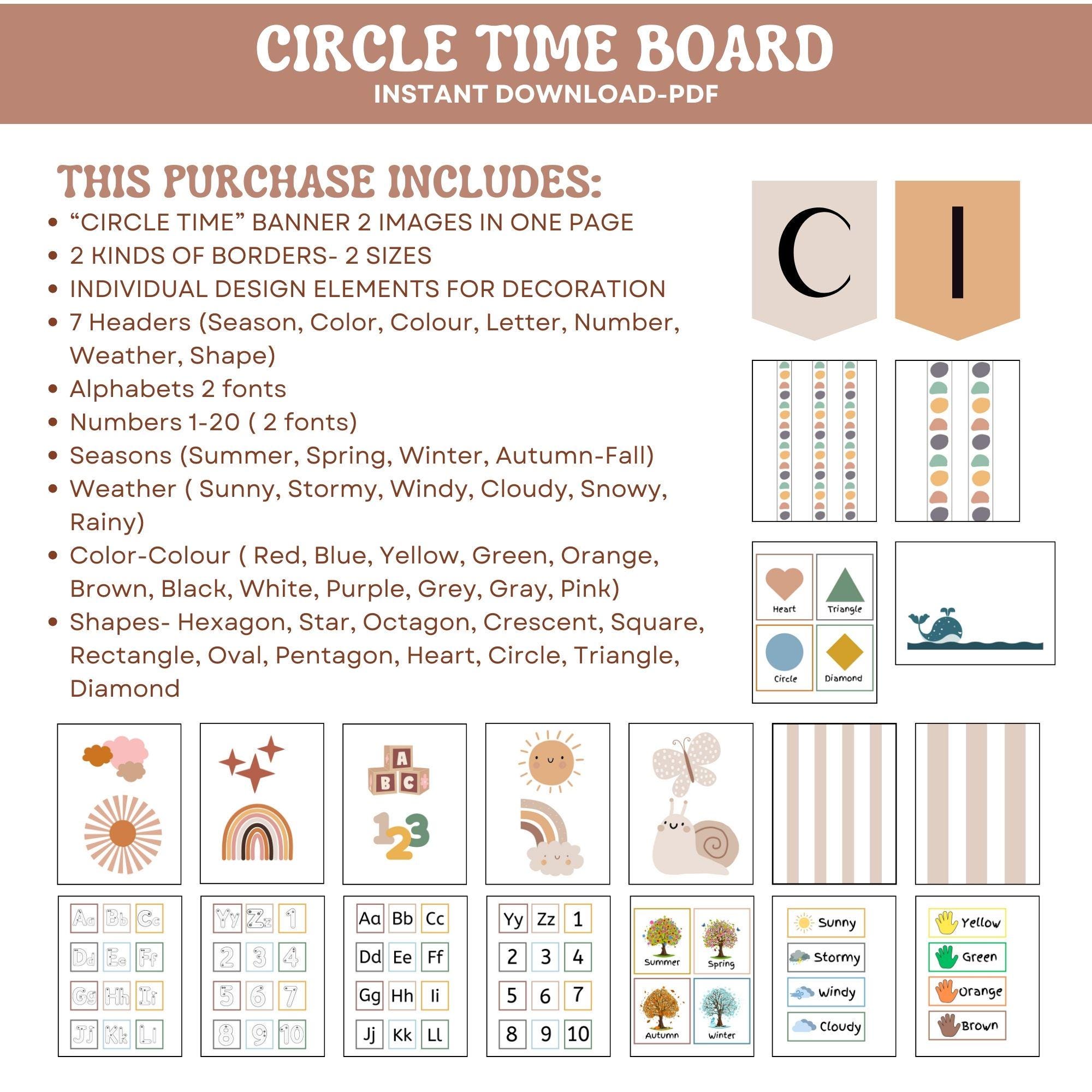 Circle Time Board Daycare Learning Preschool Homeschool Focus Board ...