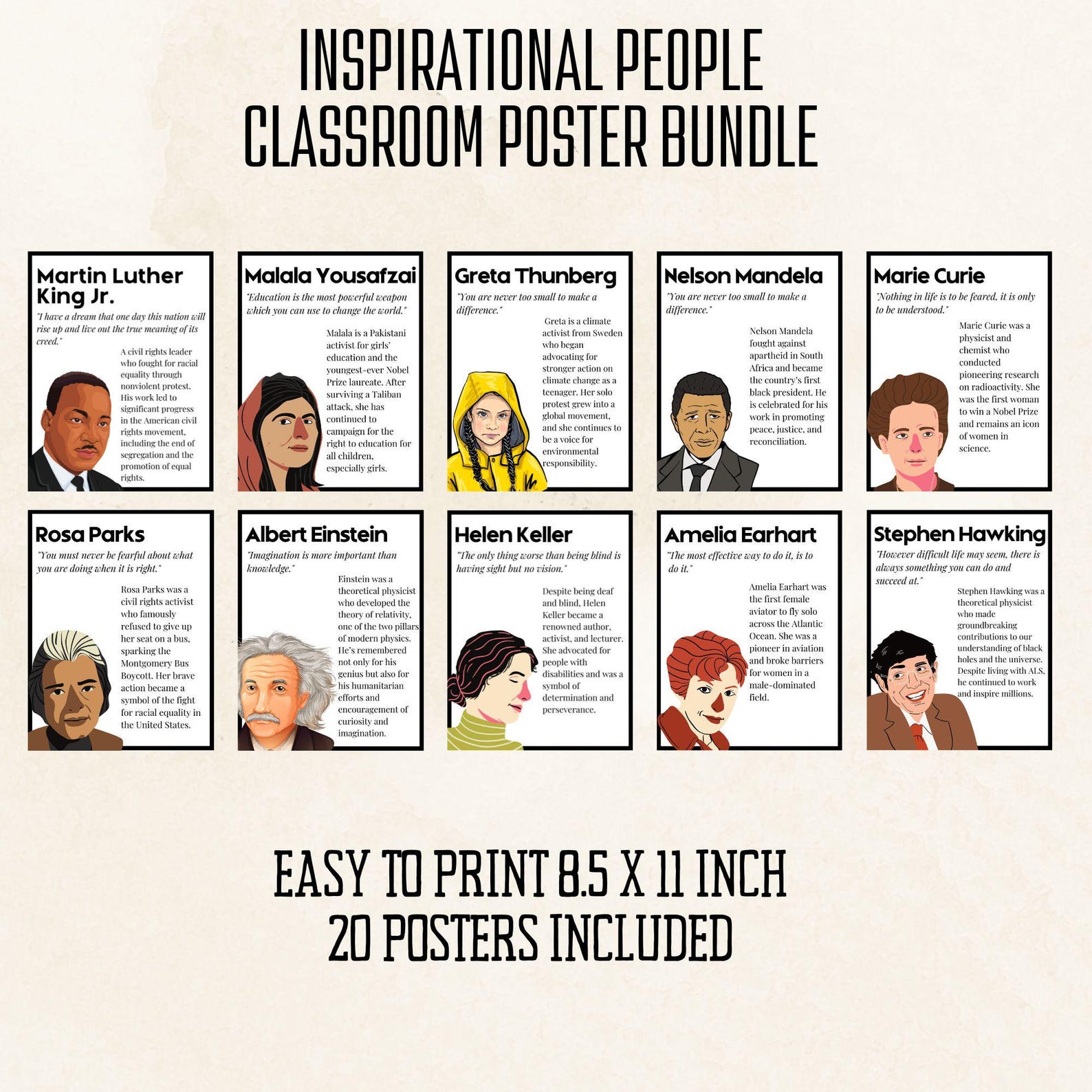Inspirational People Poster Bundle Diversity Positive Quotes ...