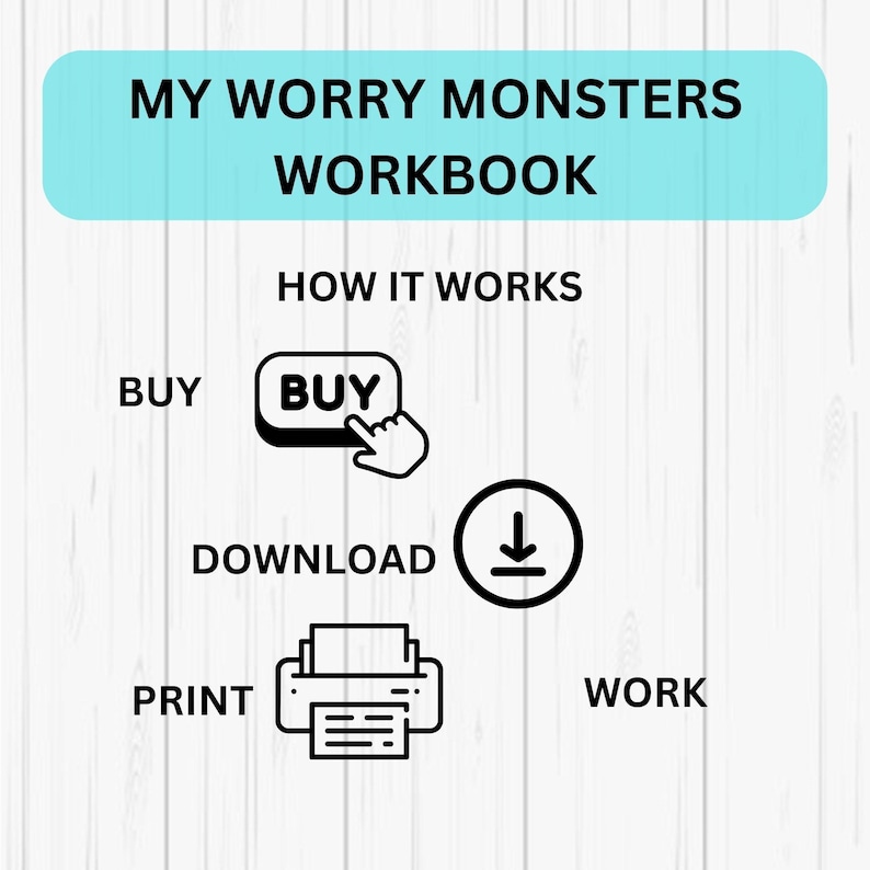 Worry Monster Anxiety Workbook for Kids: CBT Coping Skills (PDF) - Etsy