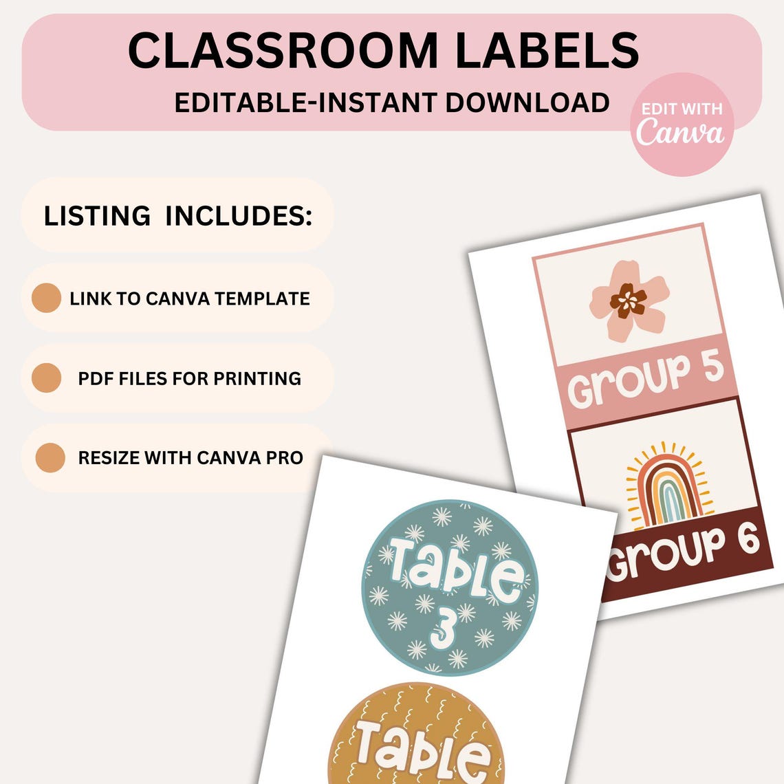 Modern Boho Classroom Labels: Editable Bin and Drawer Organization ...