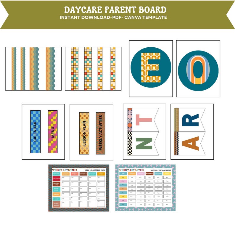 Daycare Parent Board Childcare Bulletin Board Canva Editable Template ...