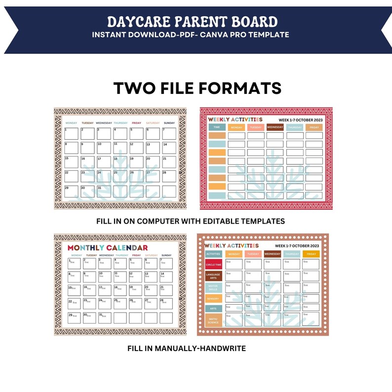 Winter Daycare Parent Board Childcare Bulletin Board Canva Editable ...