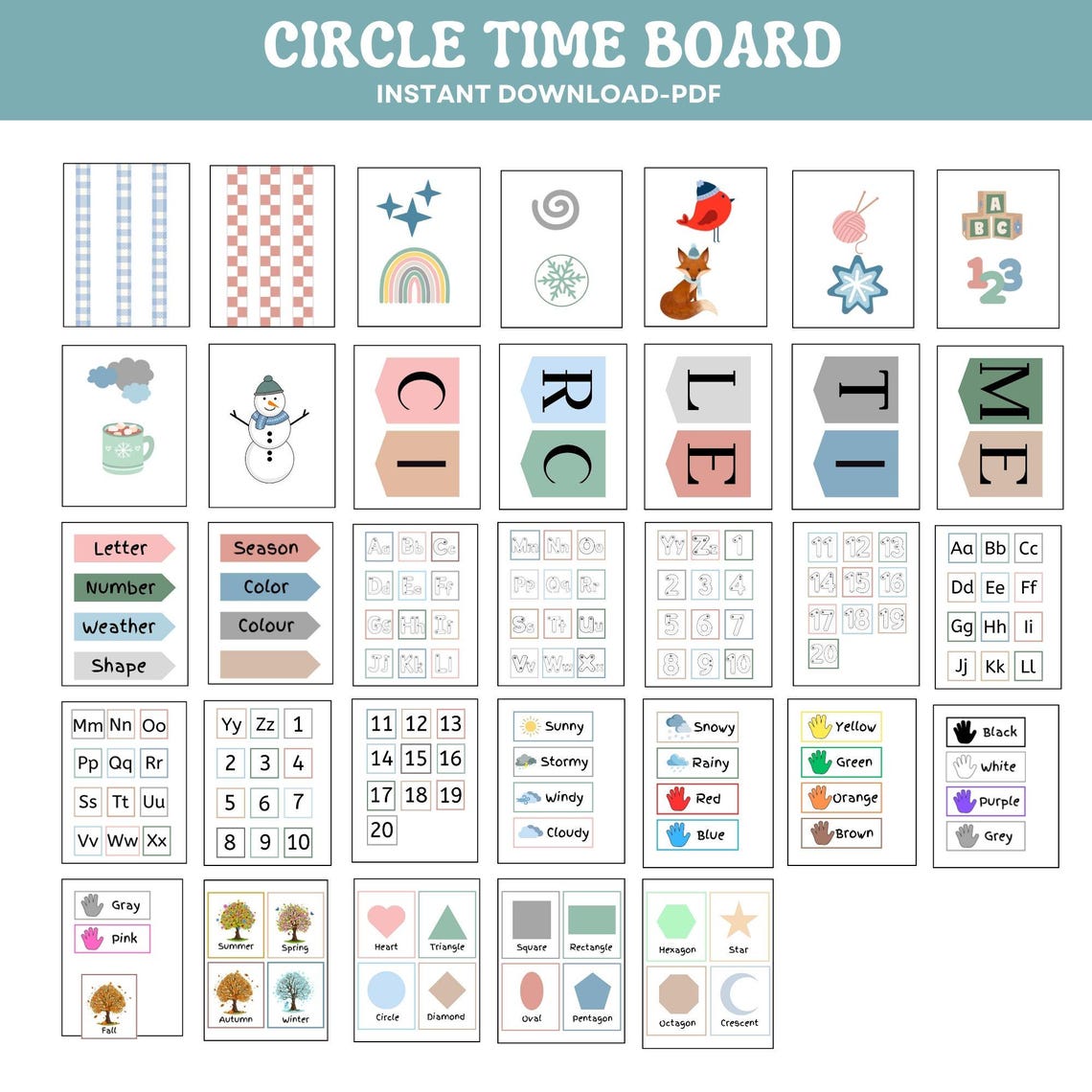 Circle Time Board Daycare Learning Preschool Homeschool Focus Board ...