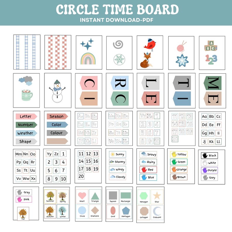 Circle Time Board Daycare Learning Preschool Homeschool Focus Board ...