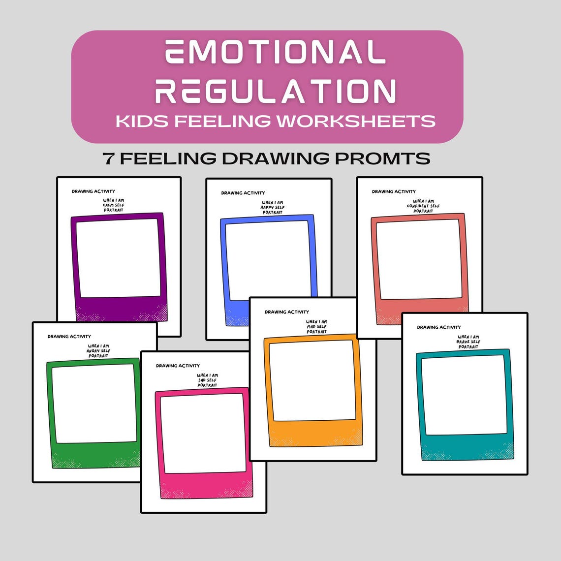 Self Regulation Zone Kids Feeling Worksheets School Counselling ...