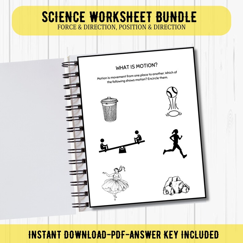 Science Force and Motion Unit Study Bundle 2nd & 3rd Grade Force and ...