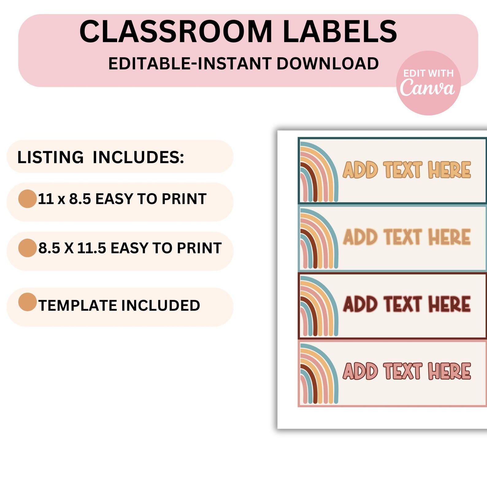 Modern Boho Classroom Labels: Editable Bin and Drawer Organization ...