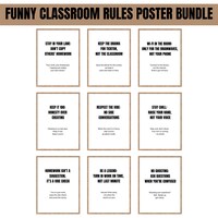 Funny Classroom Rules Posters | Gen Alpha Humor for Middle School | 12 ...