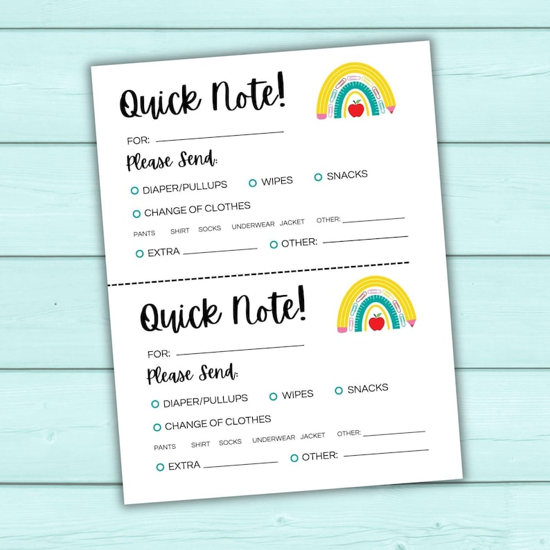 Daycare Note Home Childcare Mail Daycare Folder Note From Teacher ...