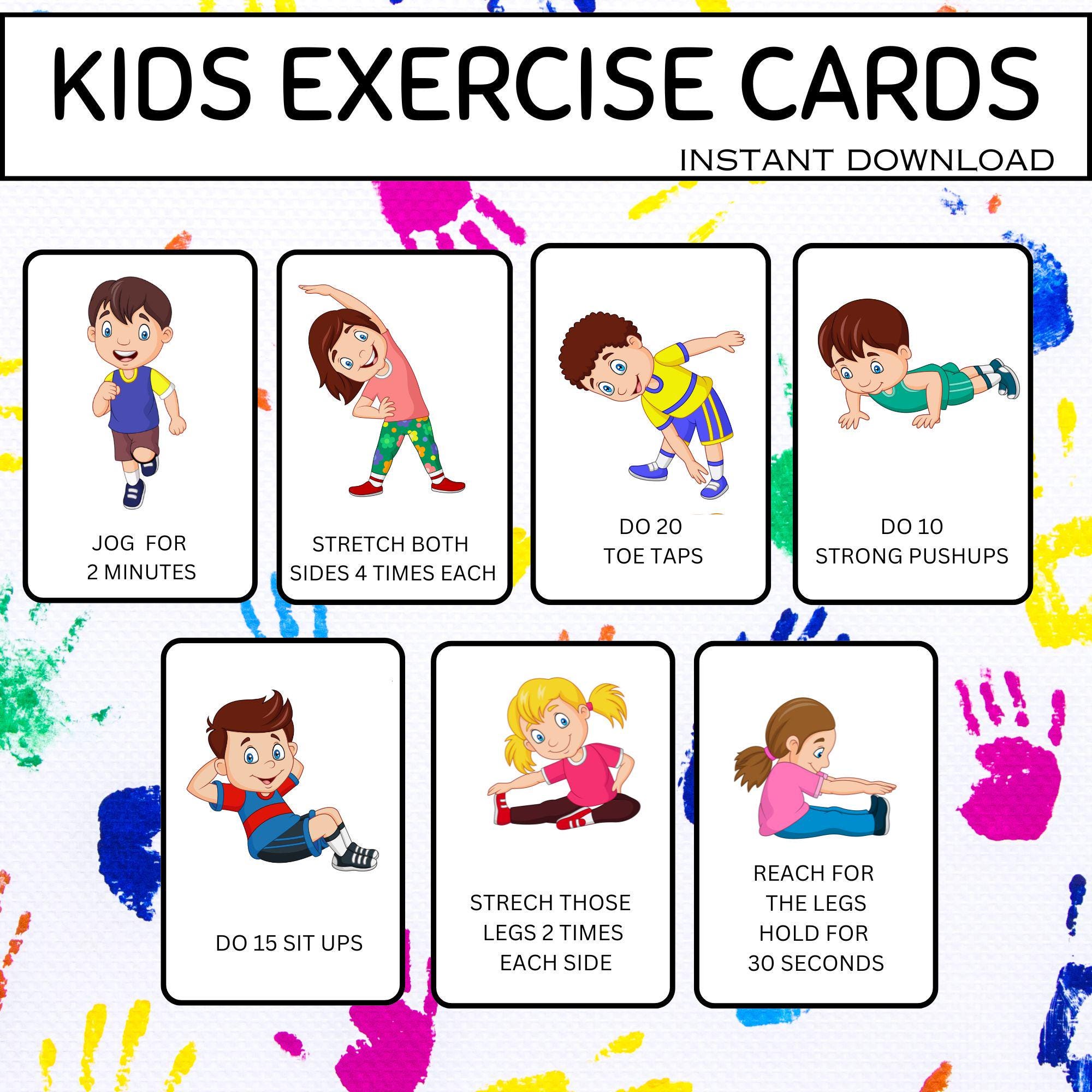 Kids Exercise Cards: Movement & Brain Breaks (printable) - Etsy