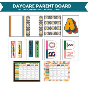 Daycare Parent Board Childcare Bulletin Board Canva Editable Template ...