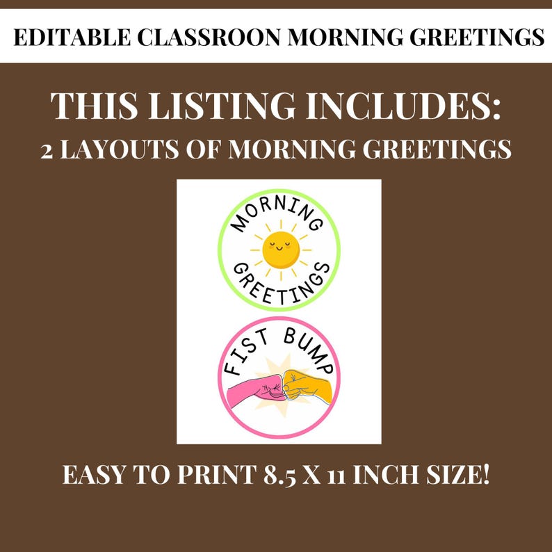 Classroom Morning Greeting Display Pack Morning Greeting for Students ...