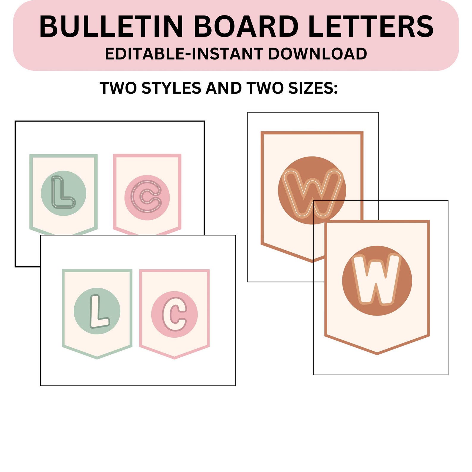Classroom Bulletin Board Letters Editable in Canva Boho Modern ...