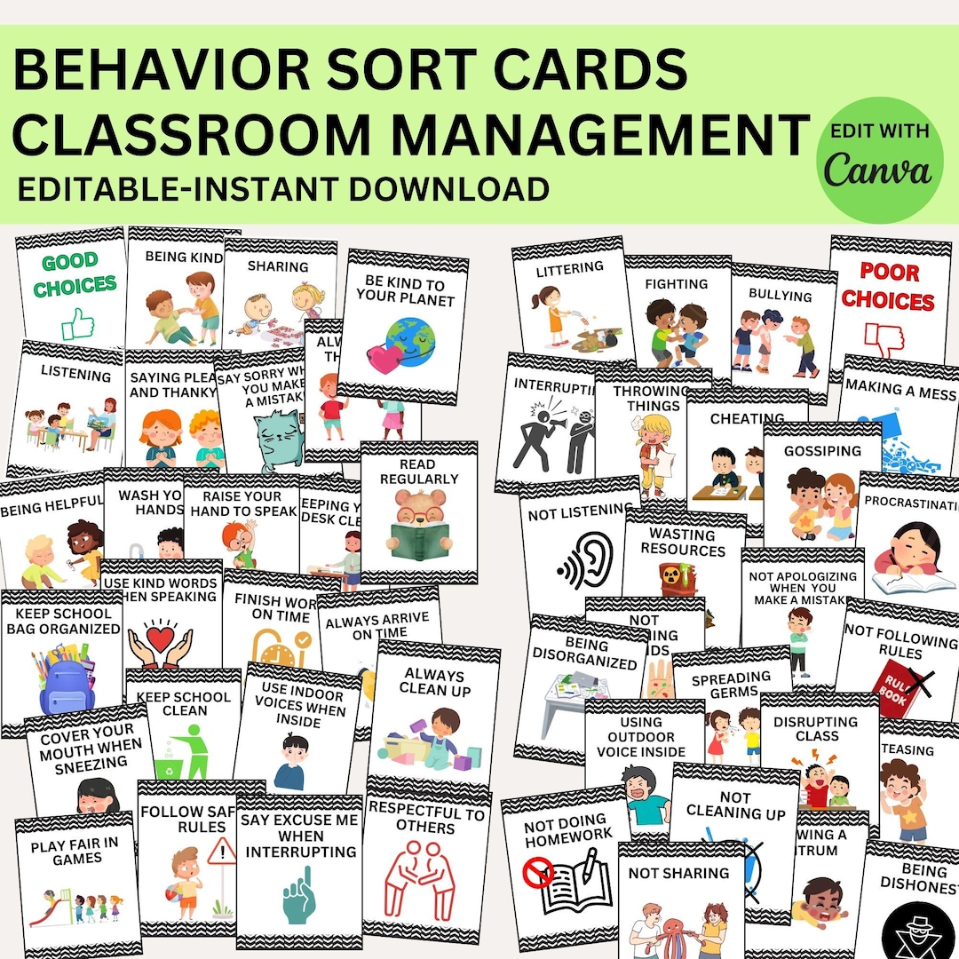 Behavior Sort Good and Bad Choices Positive and Negative Behavior ...