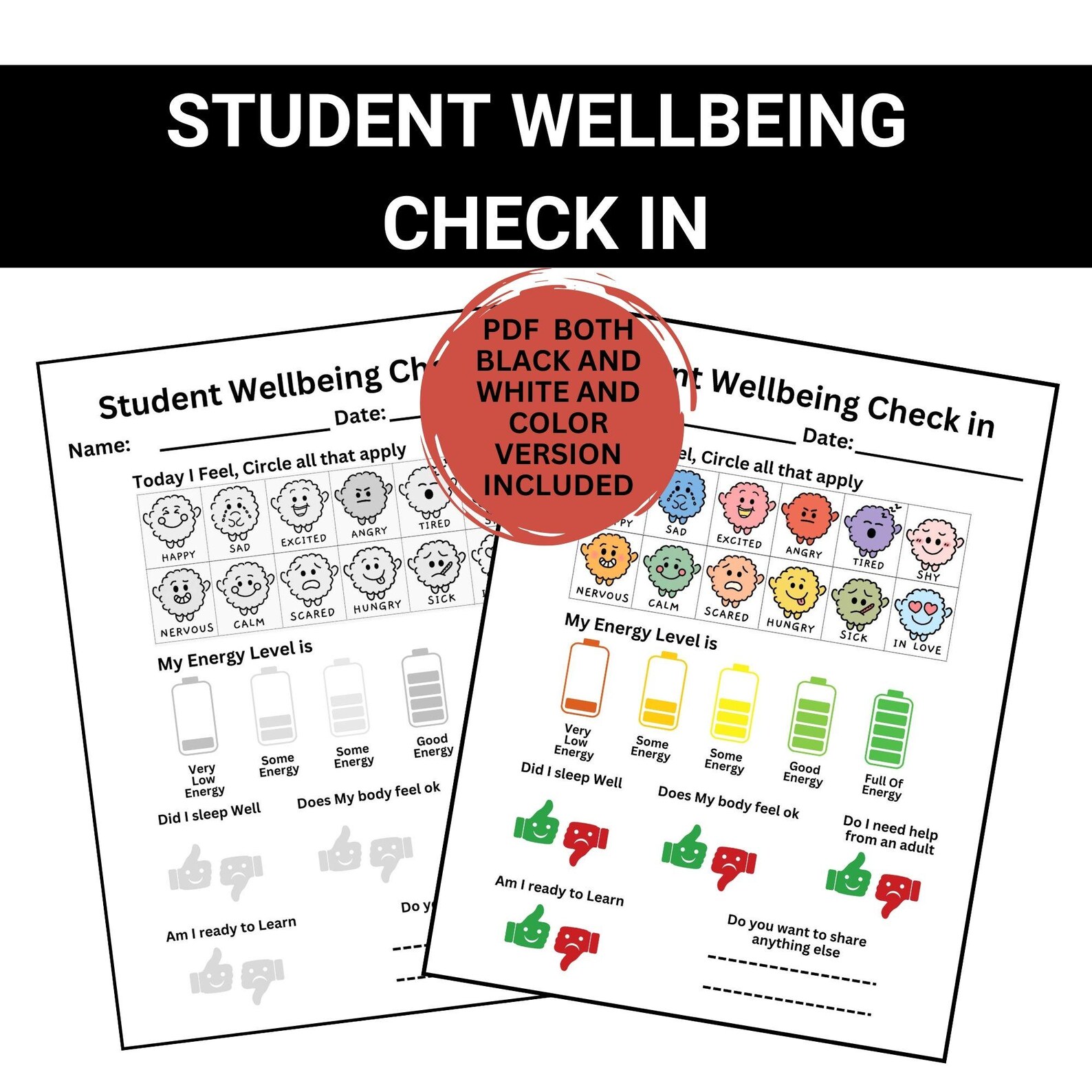 Student Wellness Check-in Daily Student Check-in Wellbeing Check-in ...