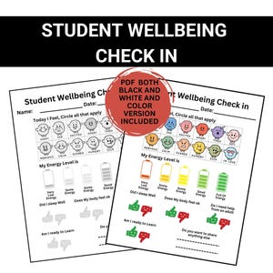 Student Wellness Check-in Daily Student Check-in Wellbeing Check-in ...