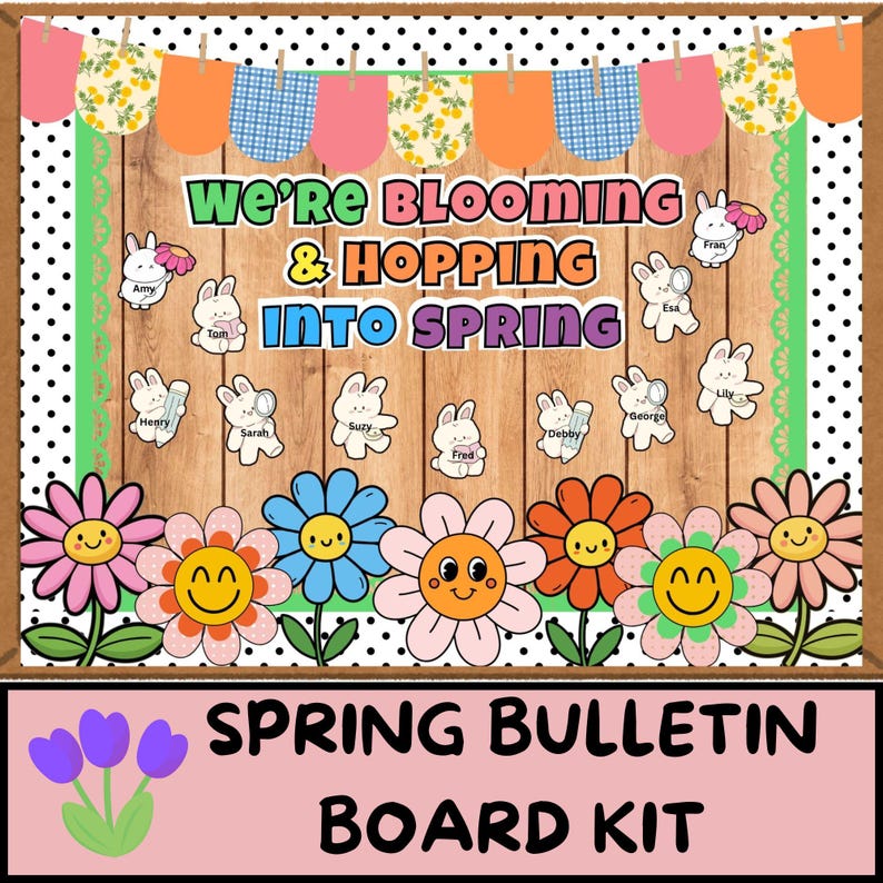 Spring Bulletin Board Kit | Printable Classroom Decor | March & April ...