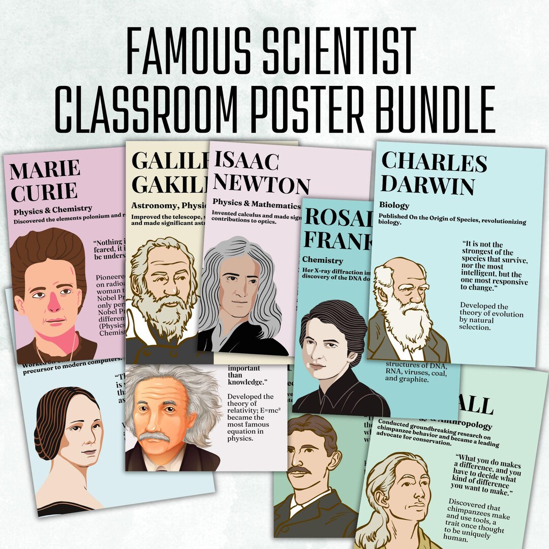 Famous Scientist Classroom Poster Set Science Classroom Décor, Women in ...