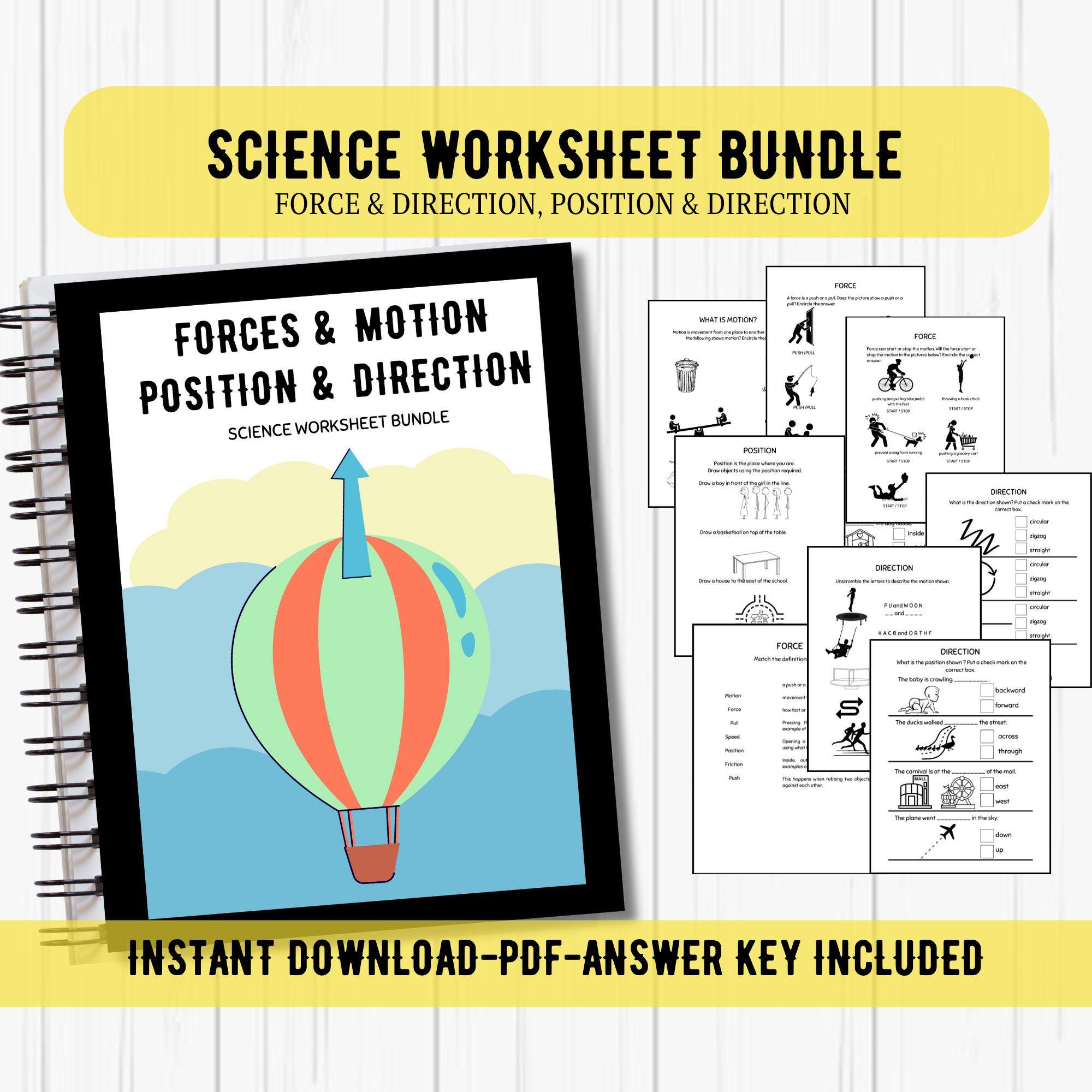 Science Force and Motion Unit Study Bundle 2nd & 3rd Grade Force and ...