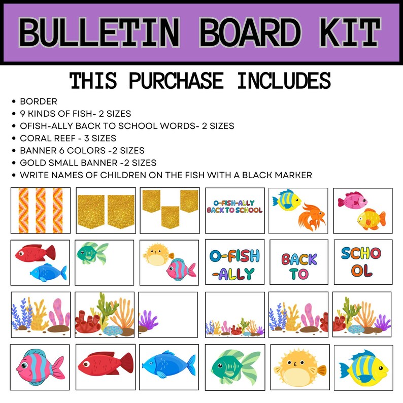 O-FISH-ALLY Back to School Bulletin Board Kit Back to School Bulletin ...