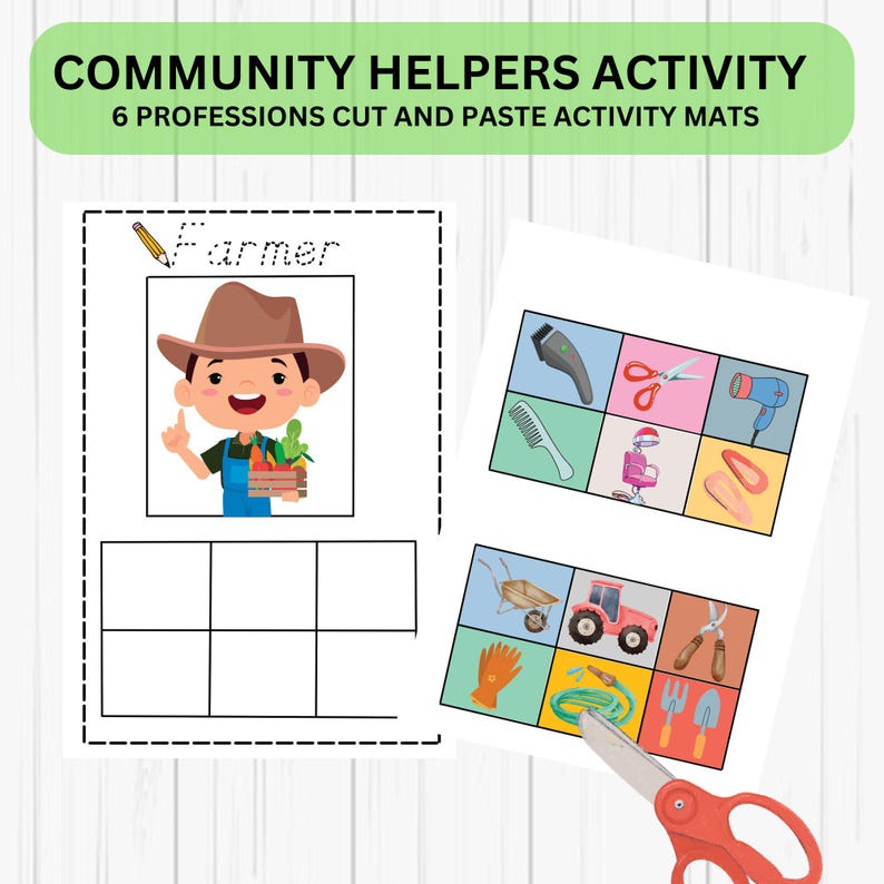Community Helpers Preschool Sorting Mats Professions Printable Activity ...