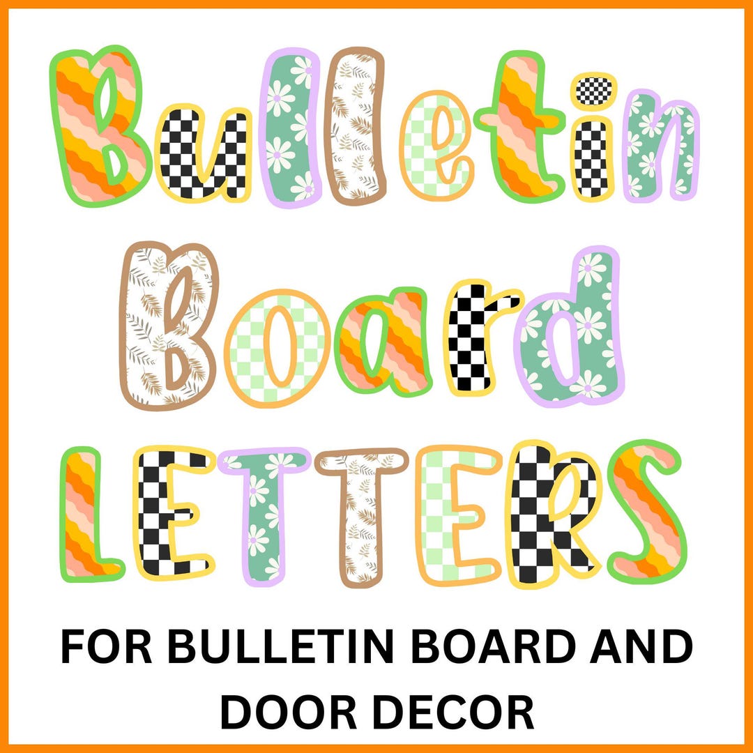 Bulletin Board Letters Retro Bulletin Board Letters Boho Bulletin Board ...