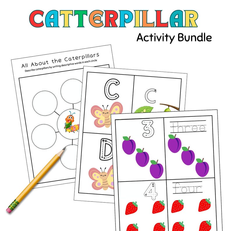 Caterpillar Theme Learning Pack for Preschool Kindergarten Printable ...