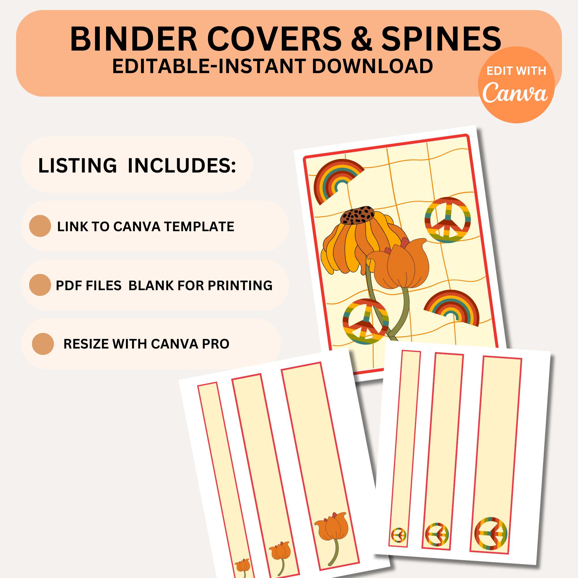 Classroom Binder Covers and Spines Editable Retro Teacher Organization ...