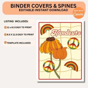 Classroom Binder Covers and Spines Editable Retro Teacher Organization ...