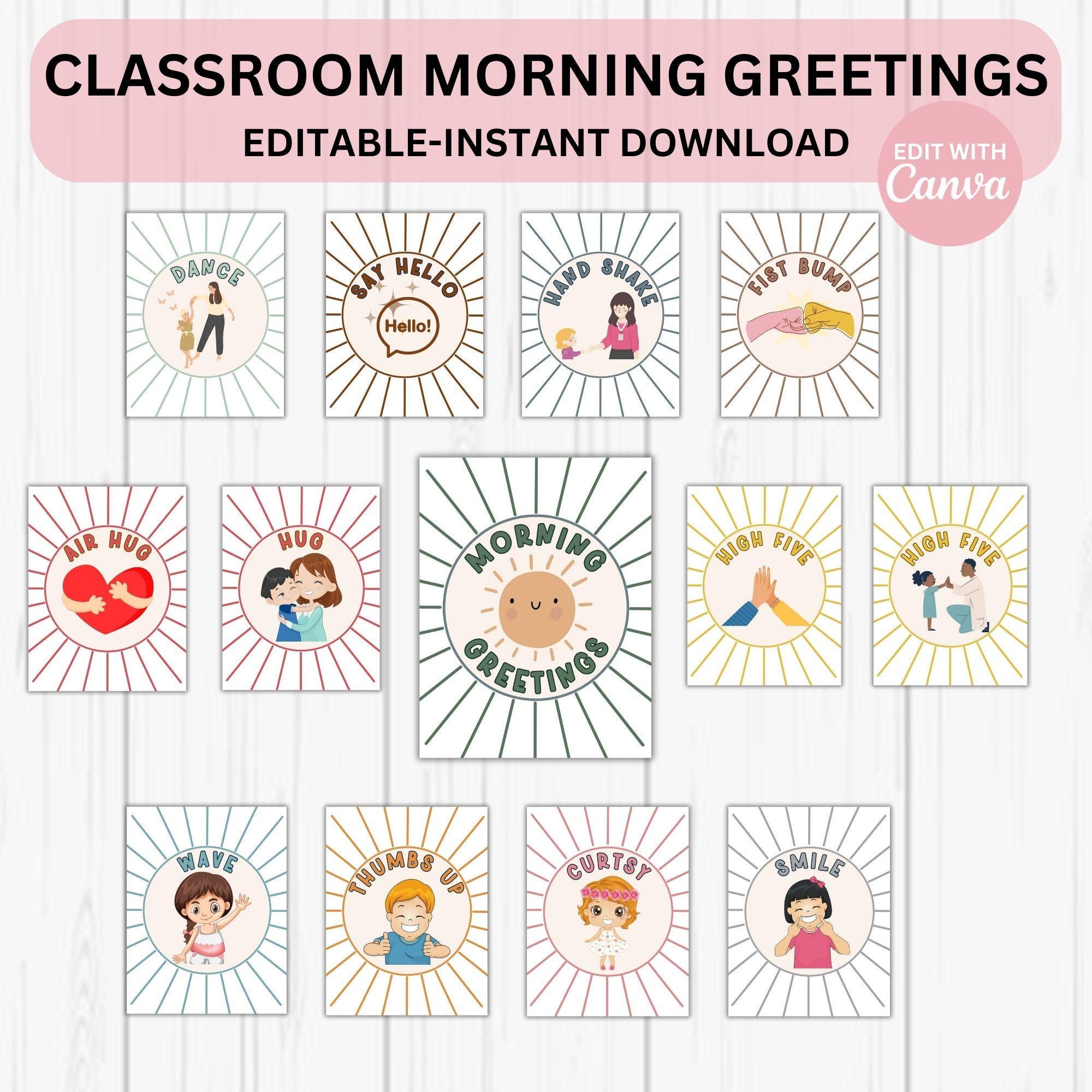 Classroom Morning Greeting Display Pack Morning Greeting for Students ...