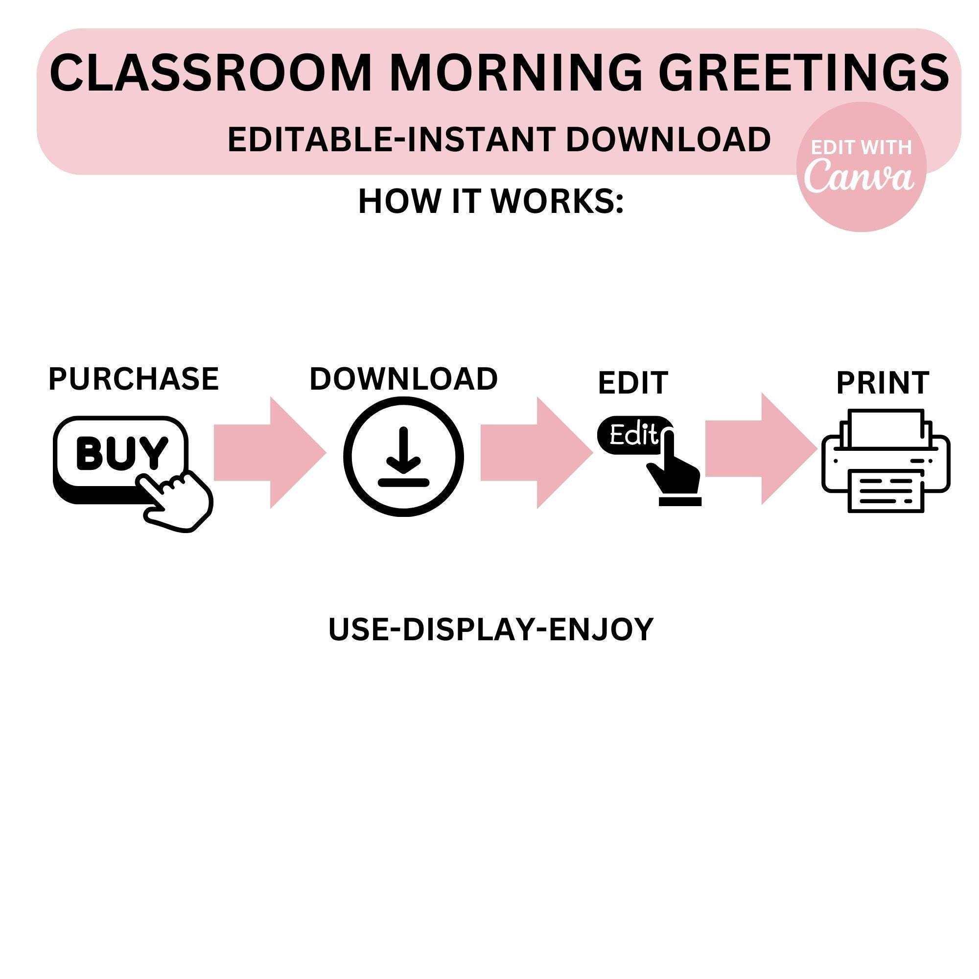 Classroom Morning Greeting Display Pack Morning Greeting for Students ...