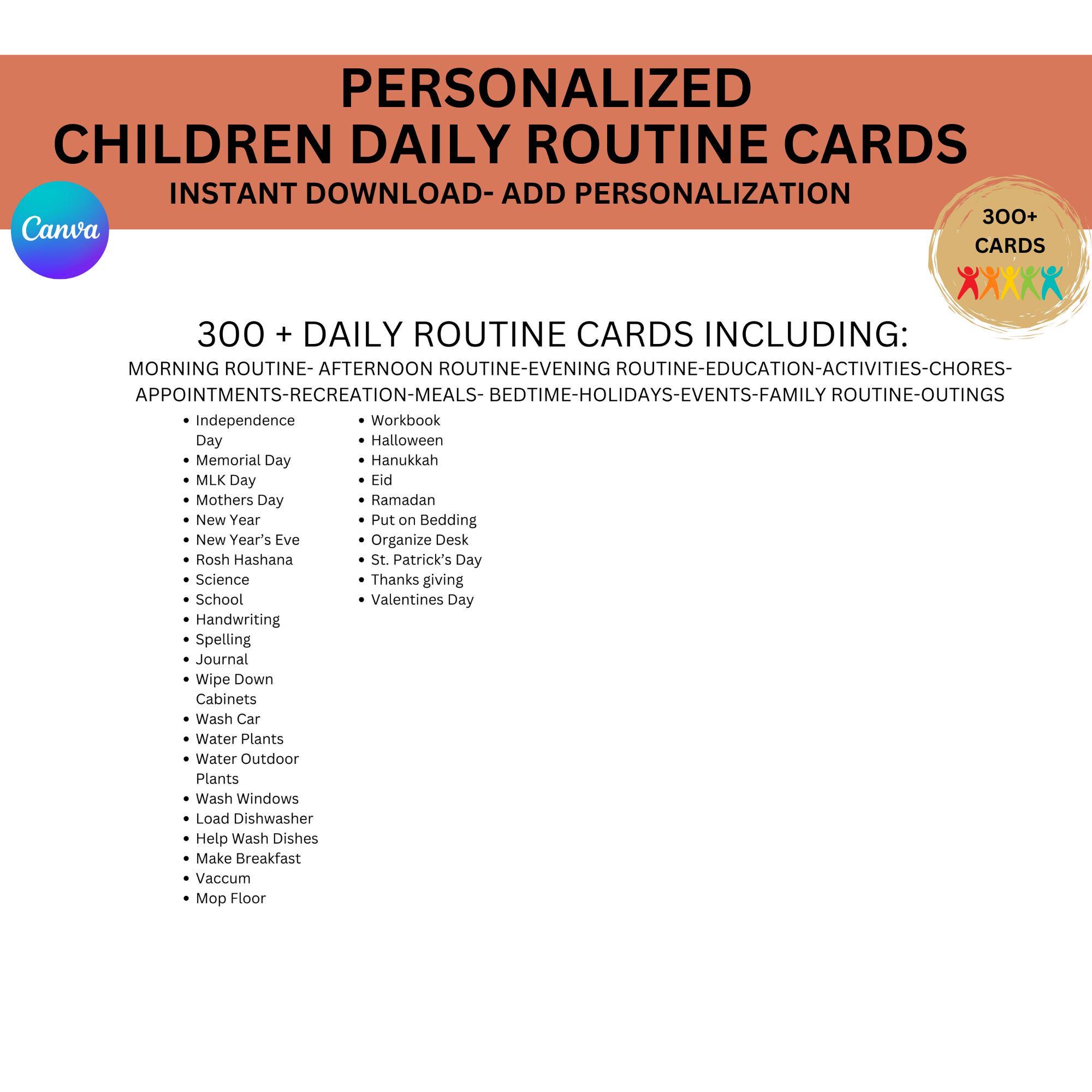300+ Daily Routine Cards With Charts Autism Visual Aid ABA Therapy 2024 ...
