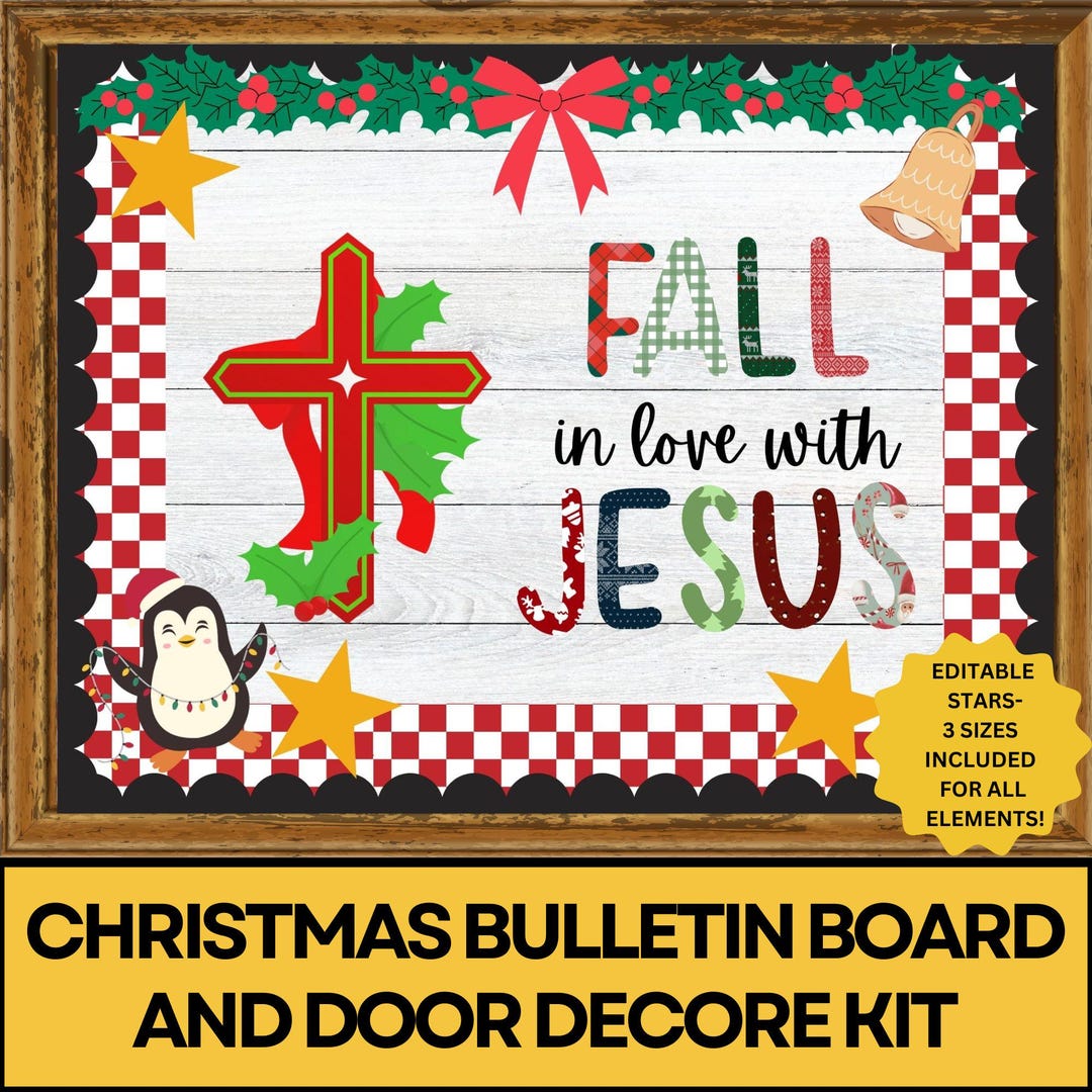 Christian Christmas Bulletin Board Decor: Jesus Classroom Door Kit ...