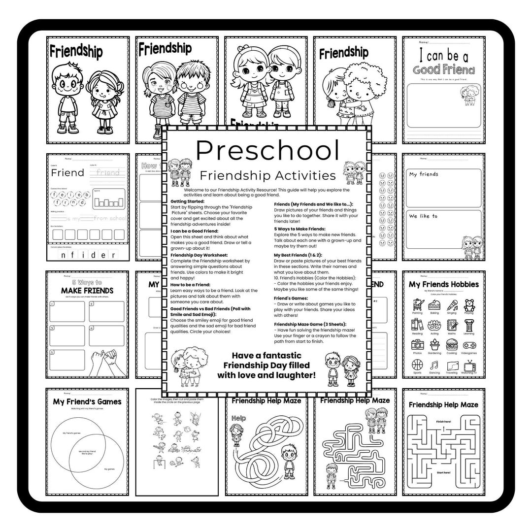Friendship Skills Workbook Social Skills Bundle Preschool Homeschool ...