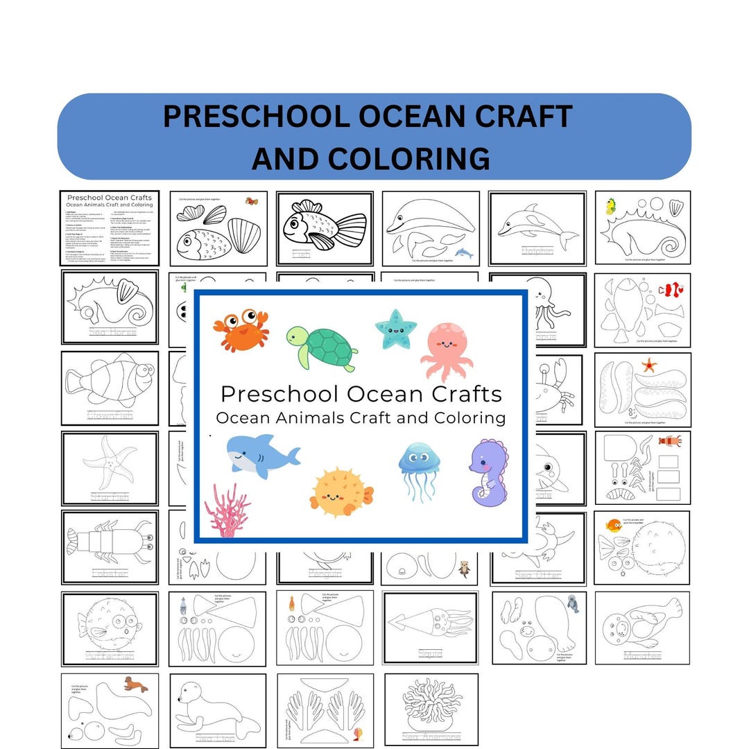 Printable Preschool Ocean Animal Craft Toddler Workbook Instant ...
