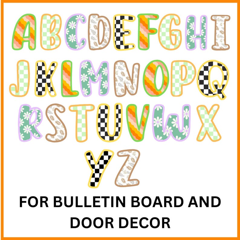 Bulletin Board Letters Retro Bulletin Board Letters Boho Bulletin Board ...